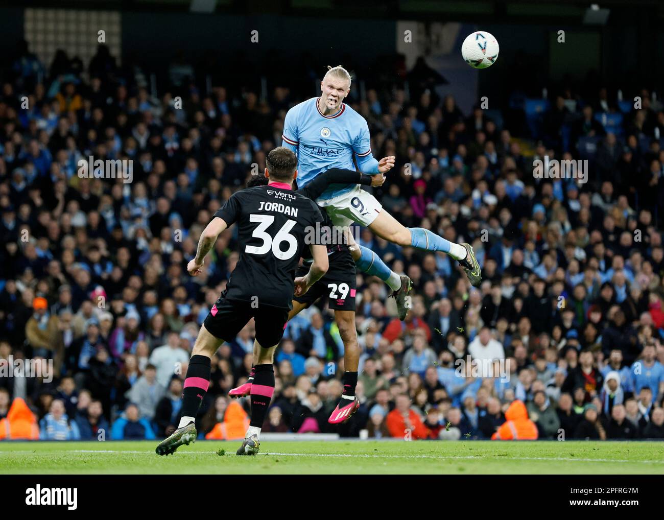 Erling haaland manchester city header hi-res stock photography and ...
