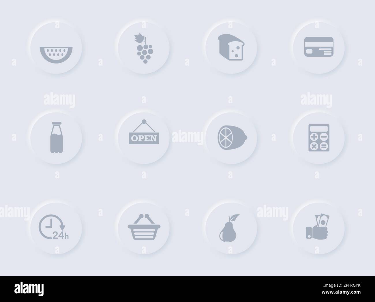 grocery store gray vector icons Stock Vector Image & Art - Alamy