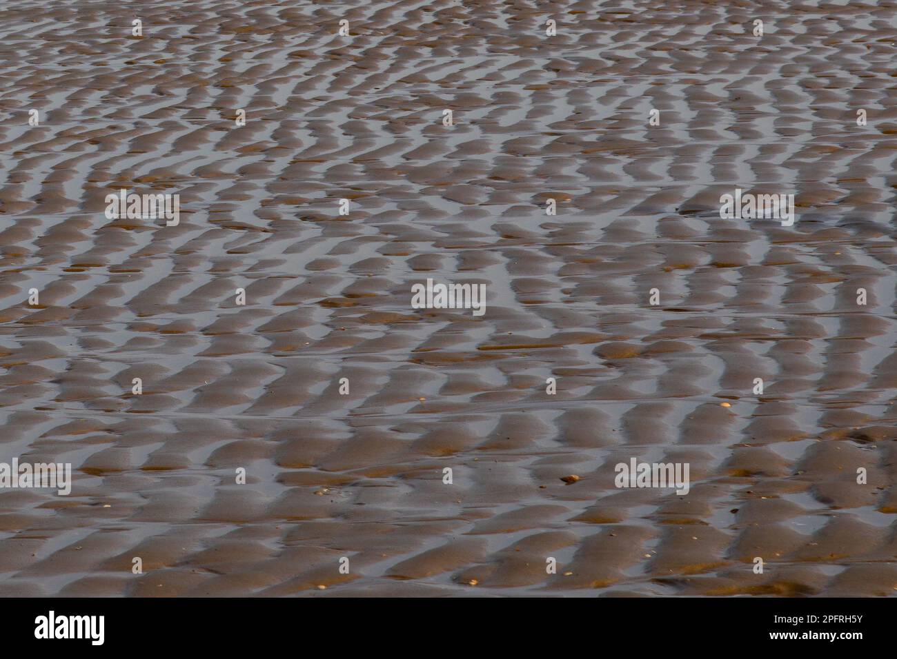 Water on rippled sand on a beach - texture, pattern Stock Photo - Alamy