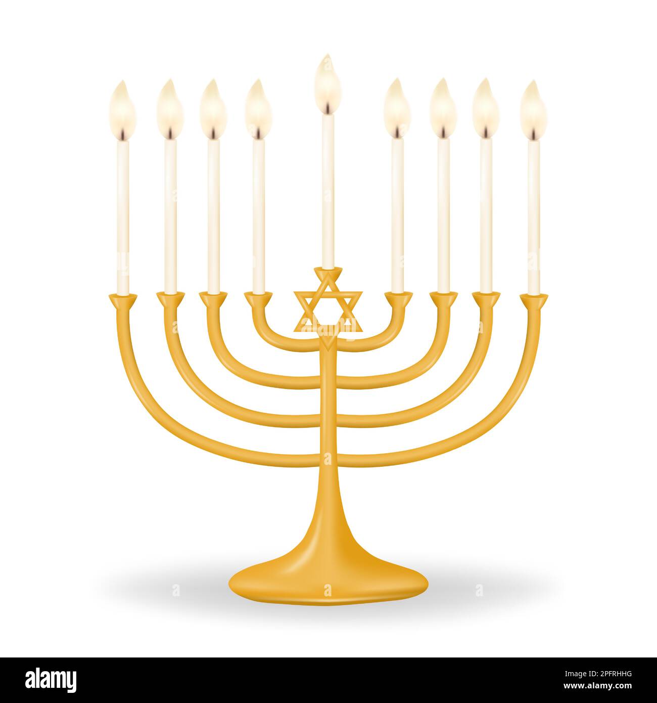 Menorah nine hanukkah candles Cut Out Stock Images & Pictures - Alamy