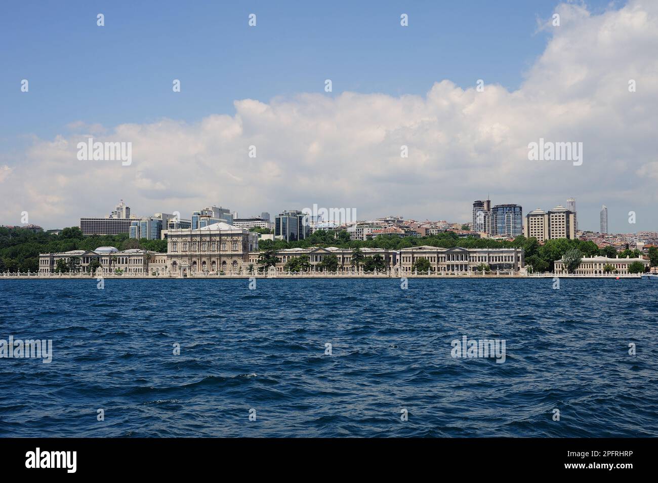 Dolmabahce Palace, historical building on the Bosphorus shore Stock ...
