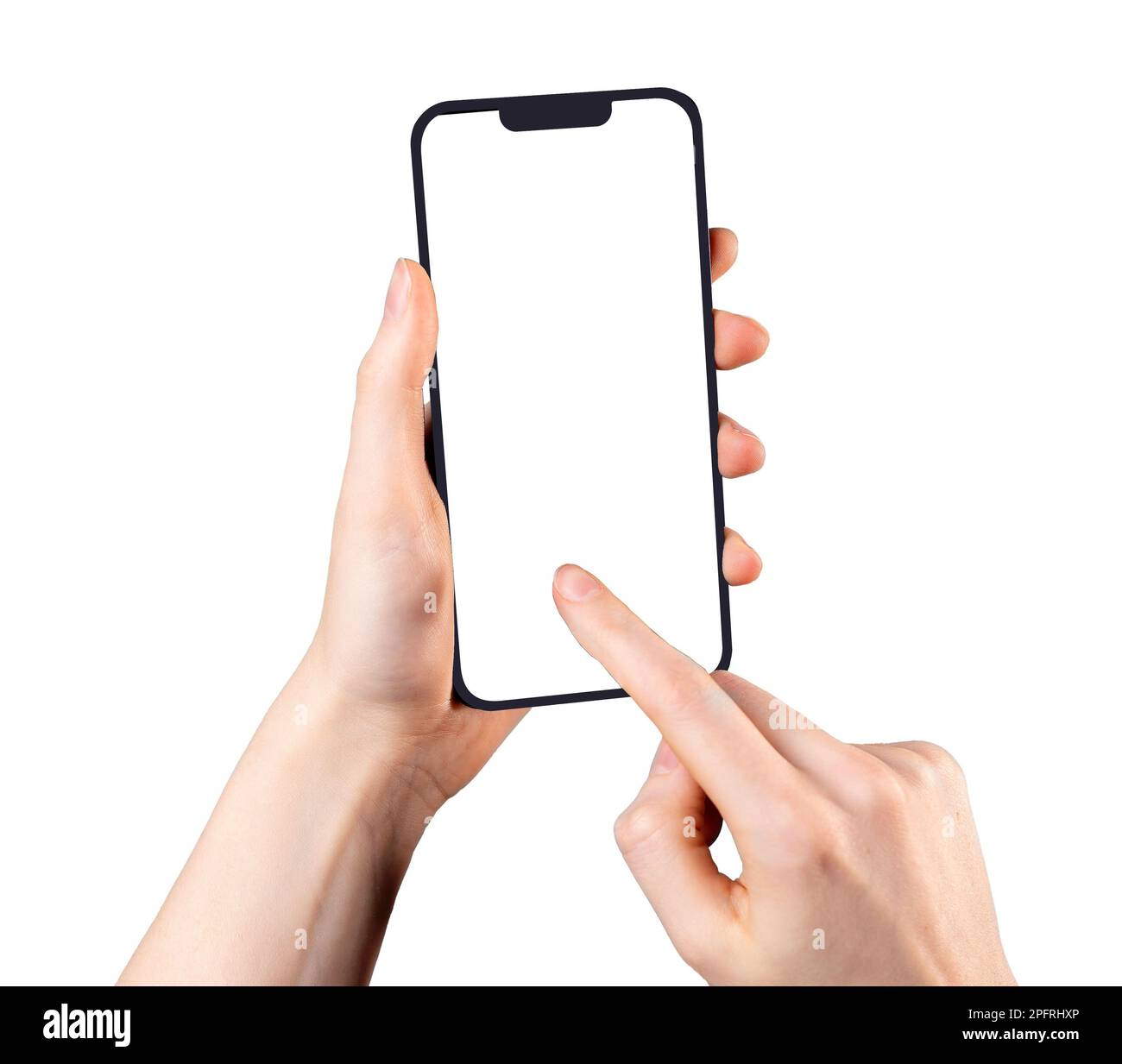 Click blank button hand Cut Out Stock Images & Pictures - Alamy