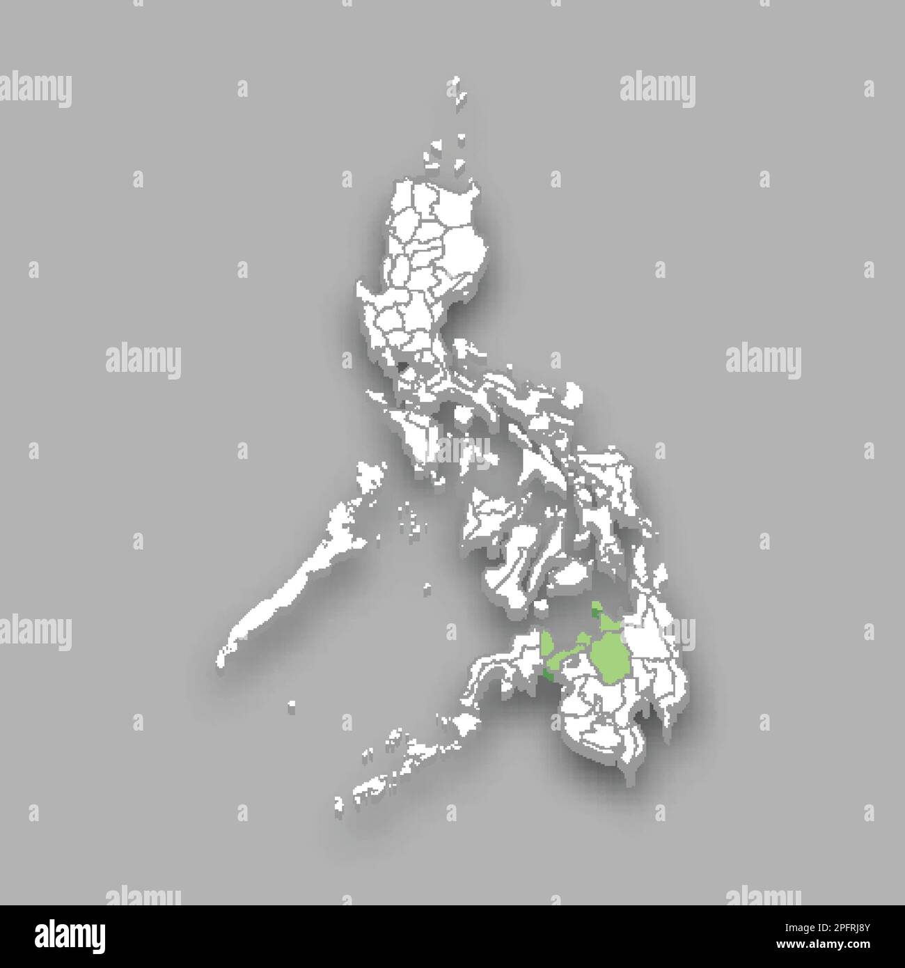 Northern Mindanao region location within Philippines 3d isometric map ...