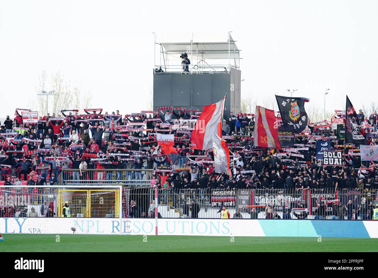U-Power Stadium, Monza, Italy, March 18, 2023, US Cremonese supporters ...