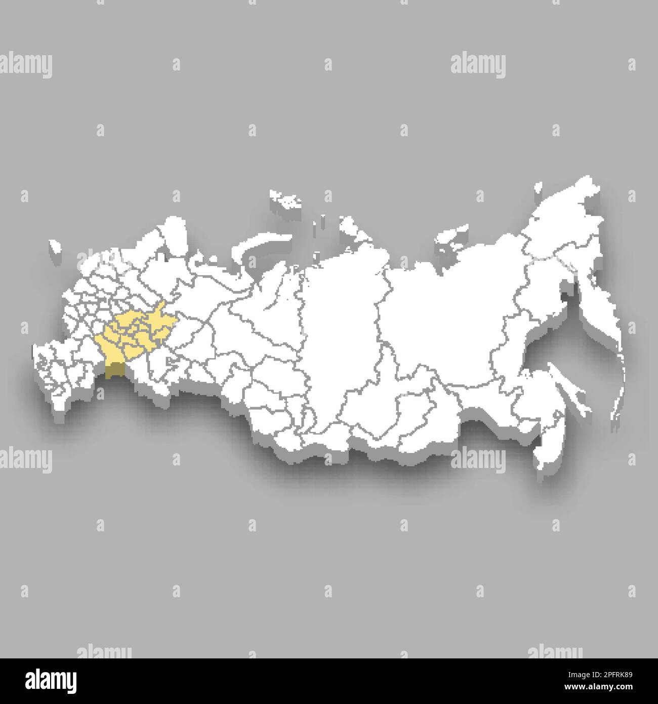 Volga region location within Russia 3d isometric map Stock Vector Image ...