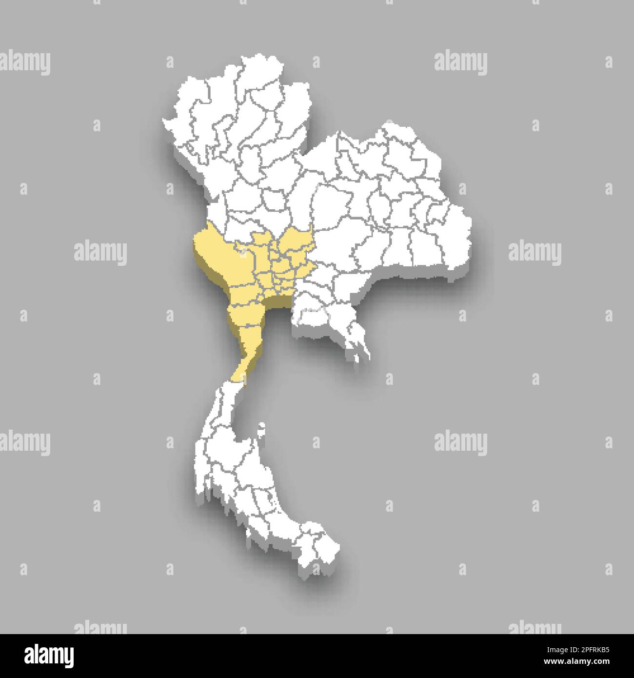 Central region location within Thailand 3d isometric map Stock Vector ...
