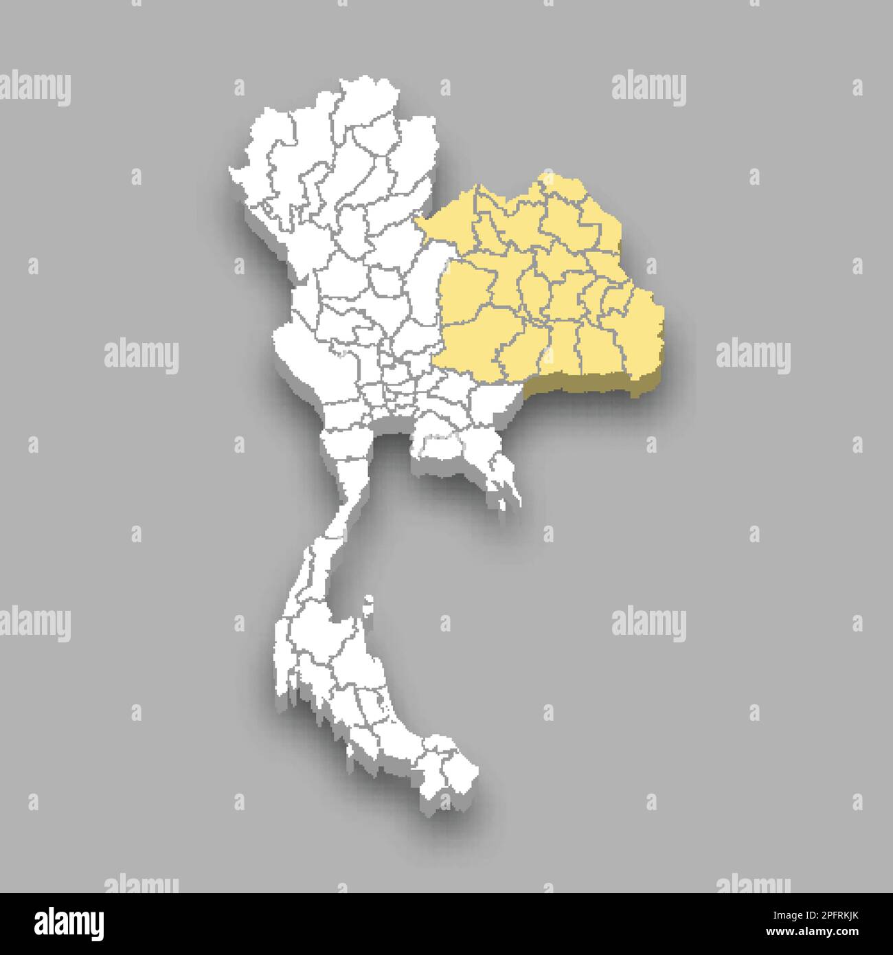 Northeastern region location within Thailand 3d isometric map Stock Vector Image & Art - Alamy
