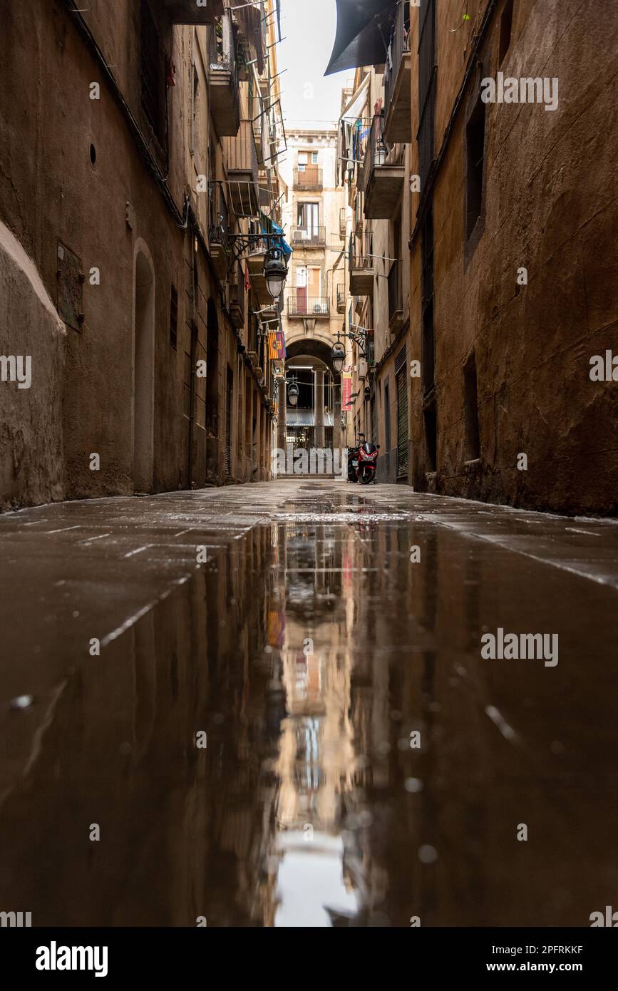 The winding streets of Raval, Barcelona, Spain, offer endless ...