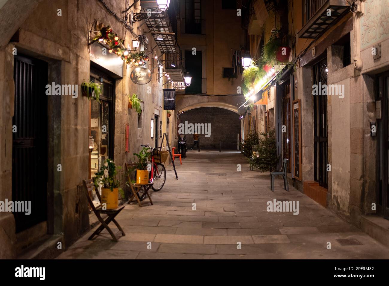 The charming and historic streets of El Born, Barcelona, are filled ...