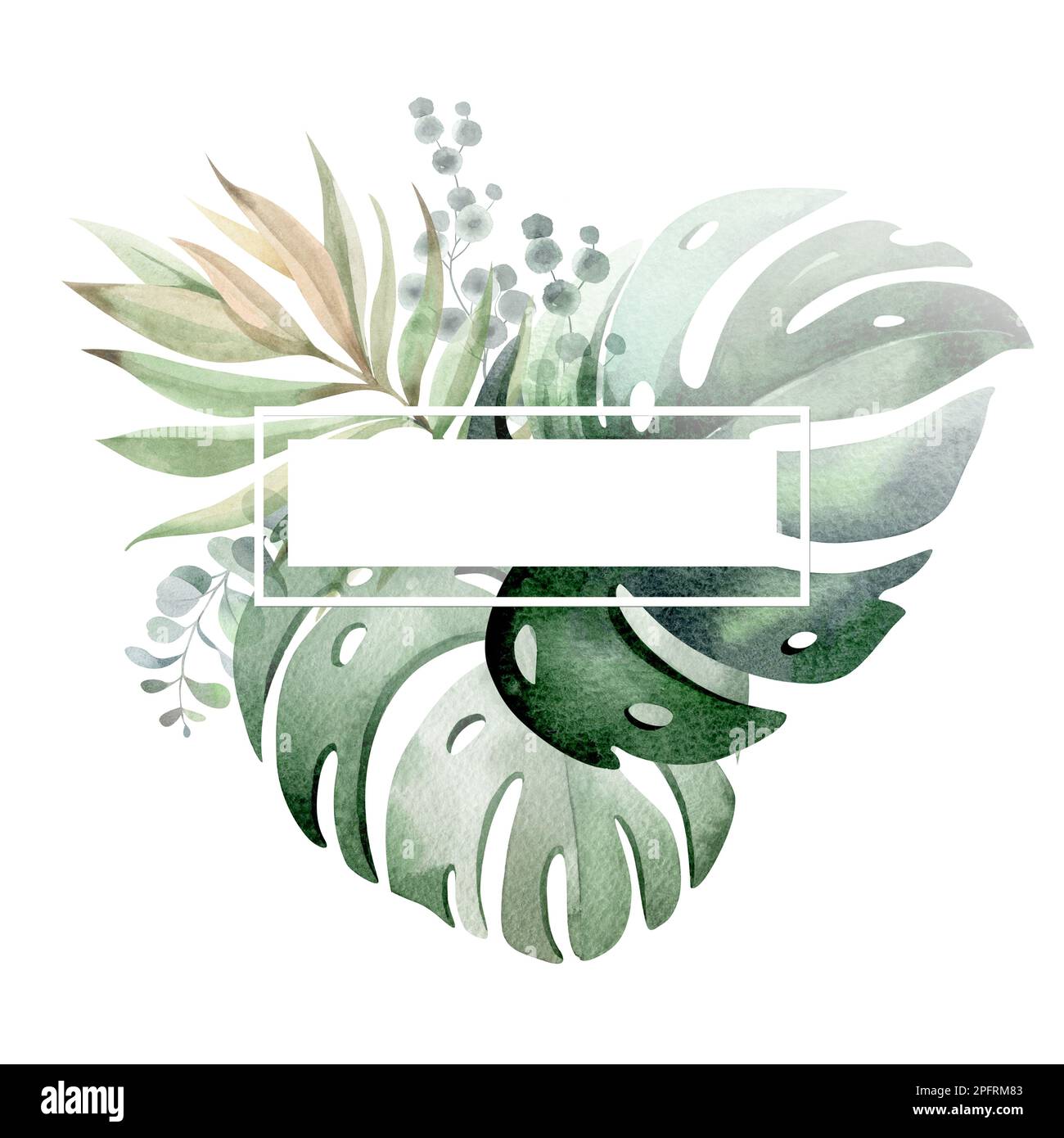Frame flower leaves design Cut Out Stock Images & Pictures - Alamy