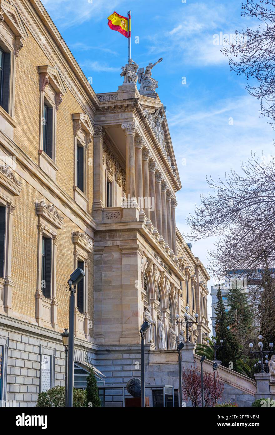 The building of the Spanish National Library. Madrid. Spain Stock Photo ...