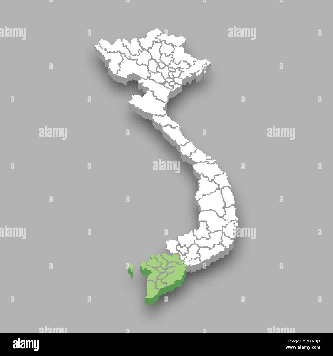 Mekong River Delta Region Location Within Vietnam 3d Isometric Map Stock Vector Image And Art Alamy