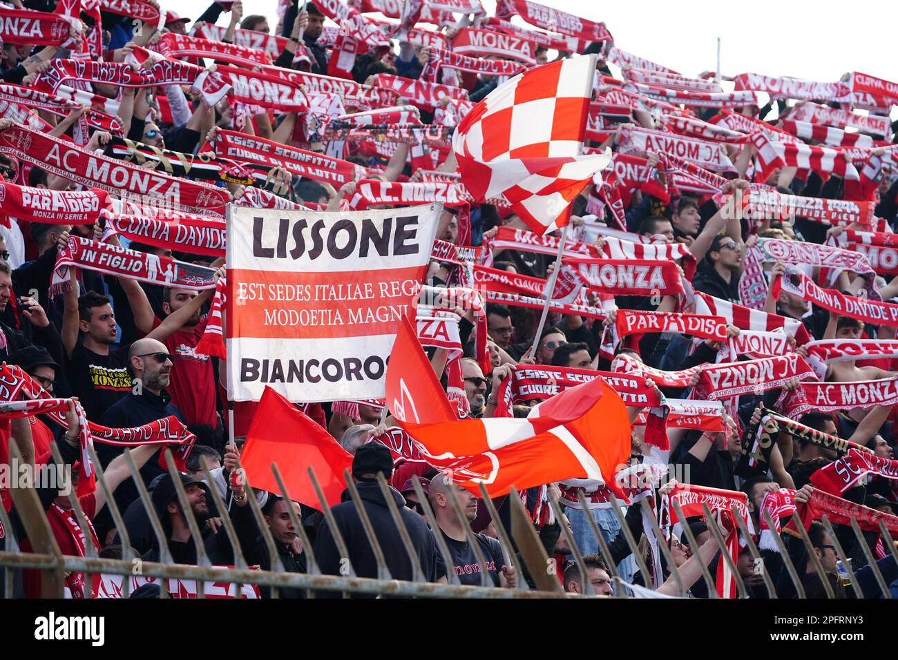 Monza, Italy. 18th Mar, 2023. AC Monza supporters Curva Davide Pieri ...
