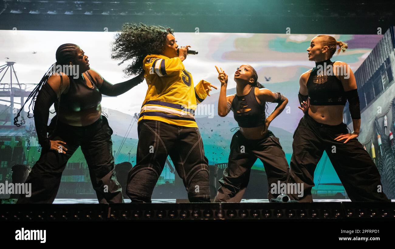 February 27, 2023, Washington, DC, USA: SZA performs on stage at ...