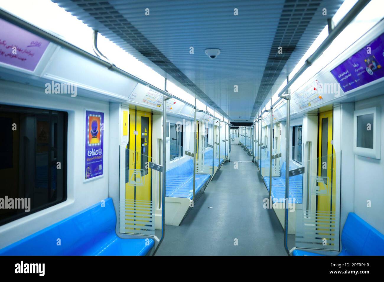 Tehran, Tehran, Iran. 18th Mar, 2023. An internal view of a train wagon ...