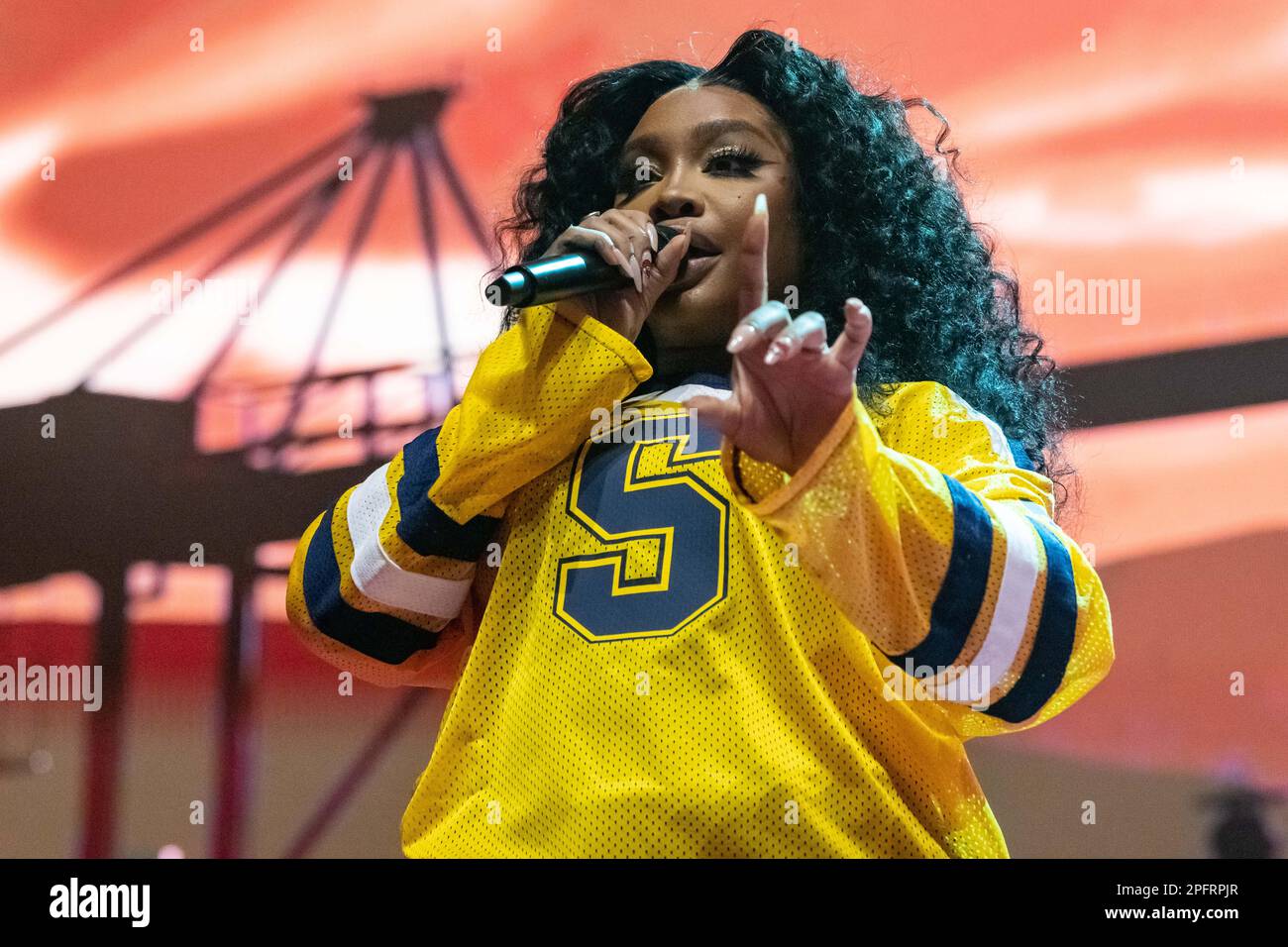 February 27, 2023, Washington, DC, USA: SZA performs on stage at ...