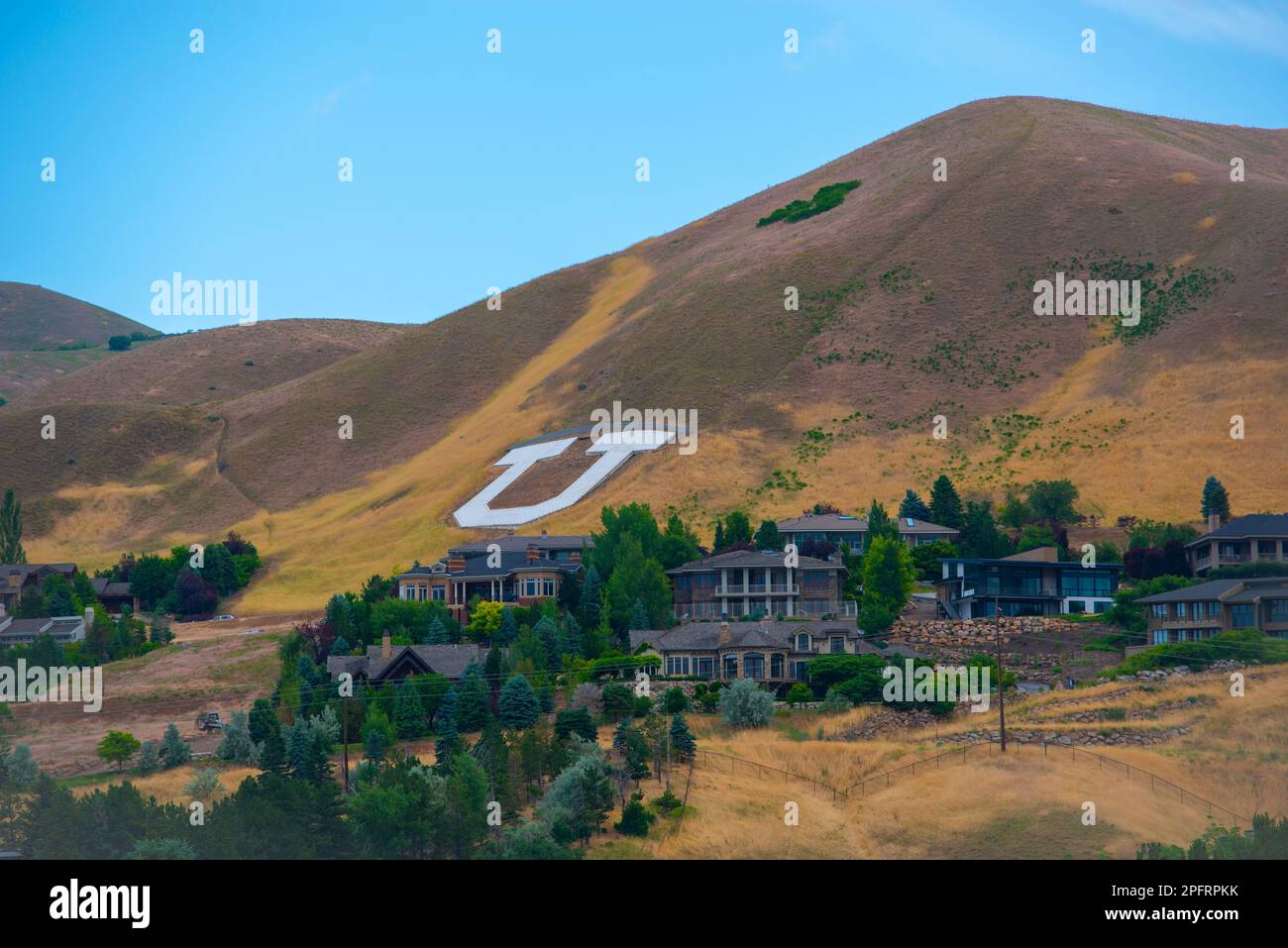 Block U on Mount Van Cott in Salt Lake City, Utah UT, USA. The U is the ...