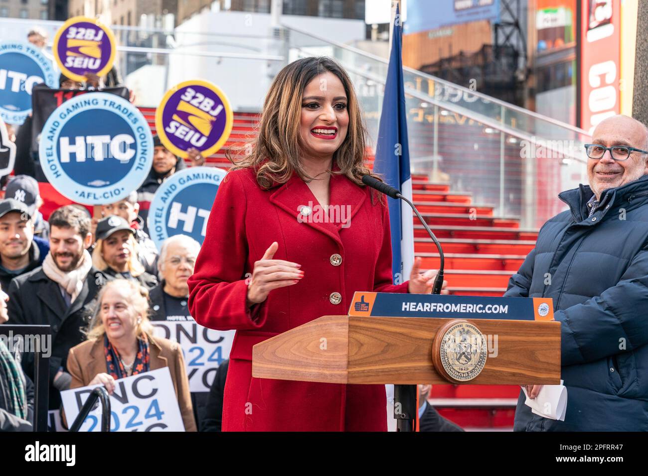 New York, USA. 18th Mar, 2023. State Assembly Member Jenifer Rajkumar ...