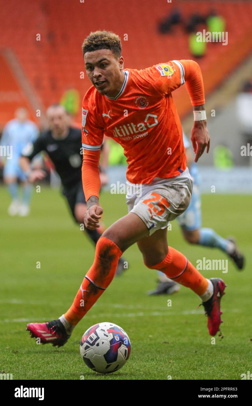 Morgan Rogers #25 of Blackpool in action during the Sky Bet ...