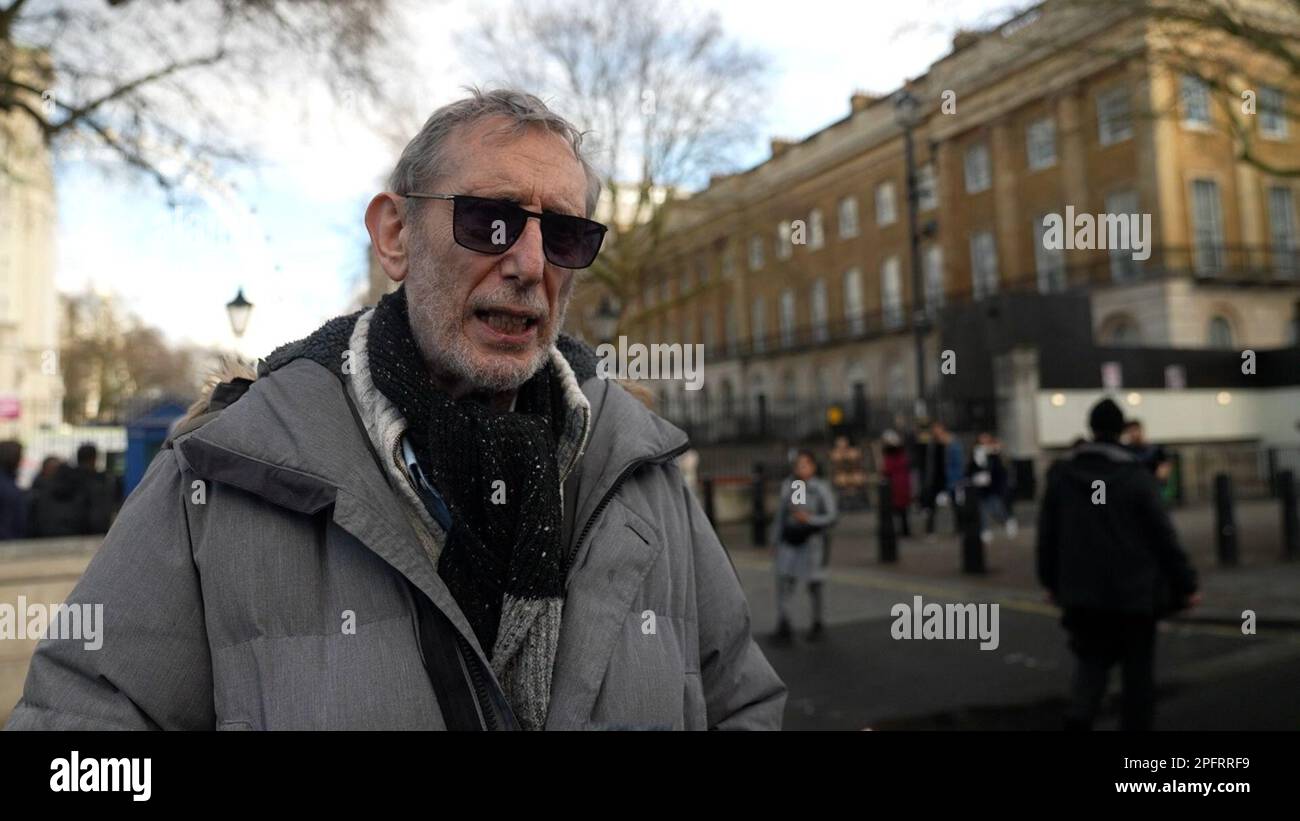 Screen grab taken from PA Video of Michael Rosen in London as he takes ...
