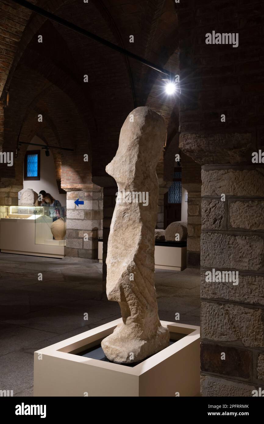 A classical Roman sculpture on display in the Epigraphic and Lapidary ...