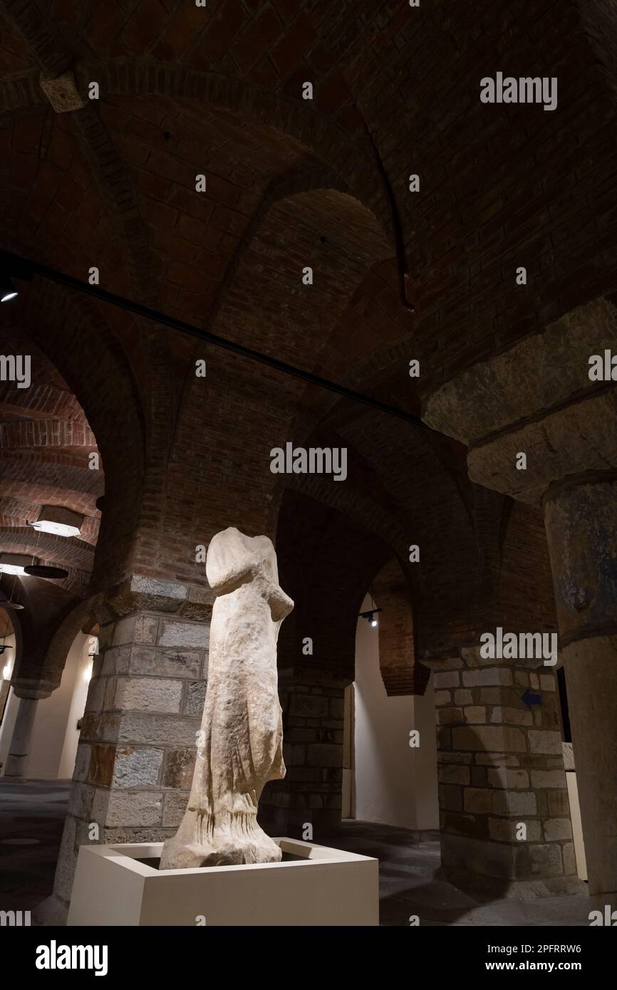 A classical Roman sculpture on display in the Epigraphic and Lapidary ...