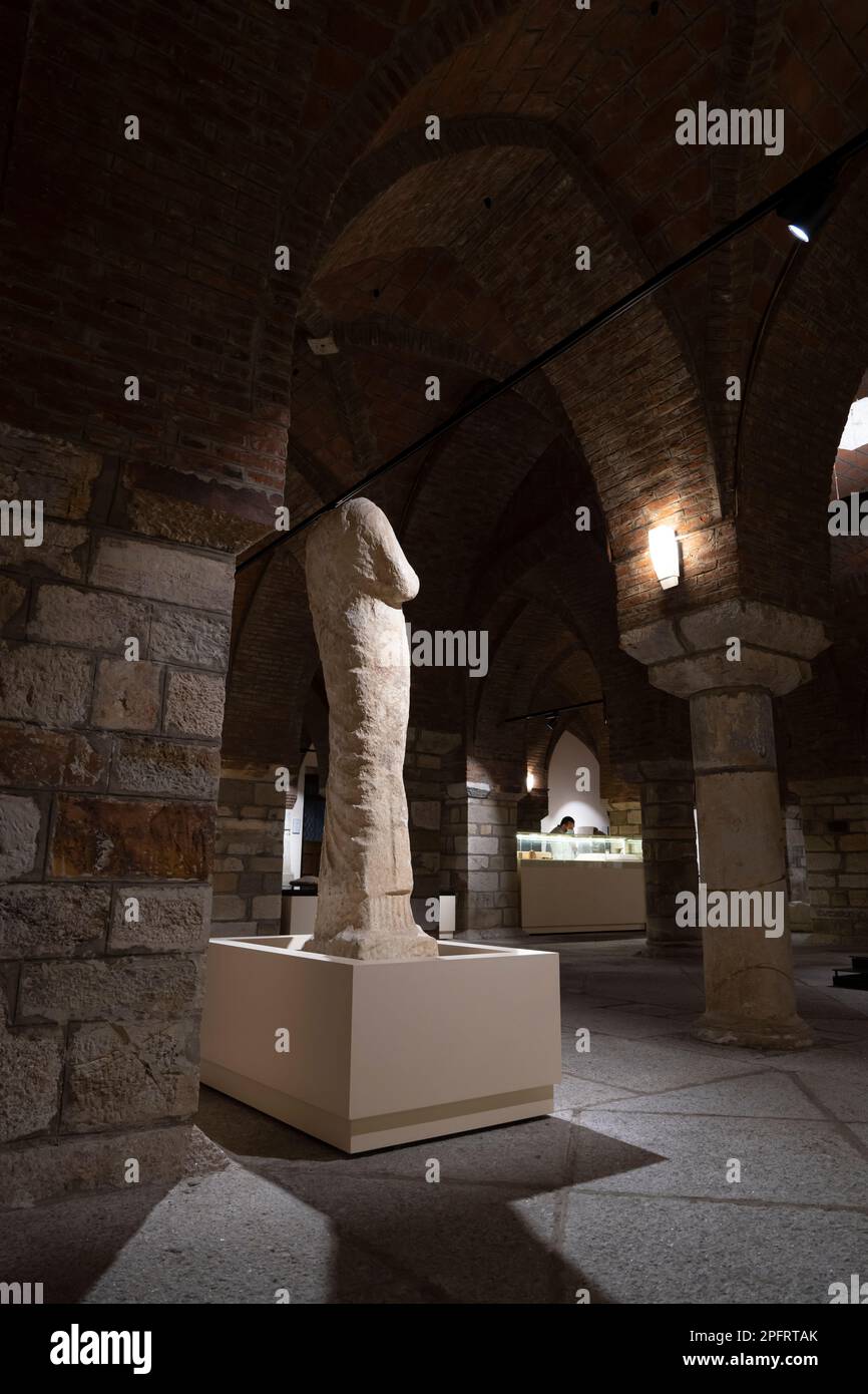 A classical Roman sculpture on display in the Epigraphic and Lapidary ...