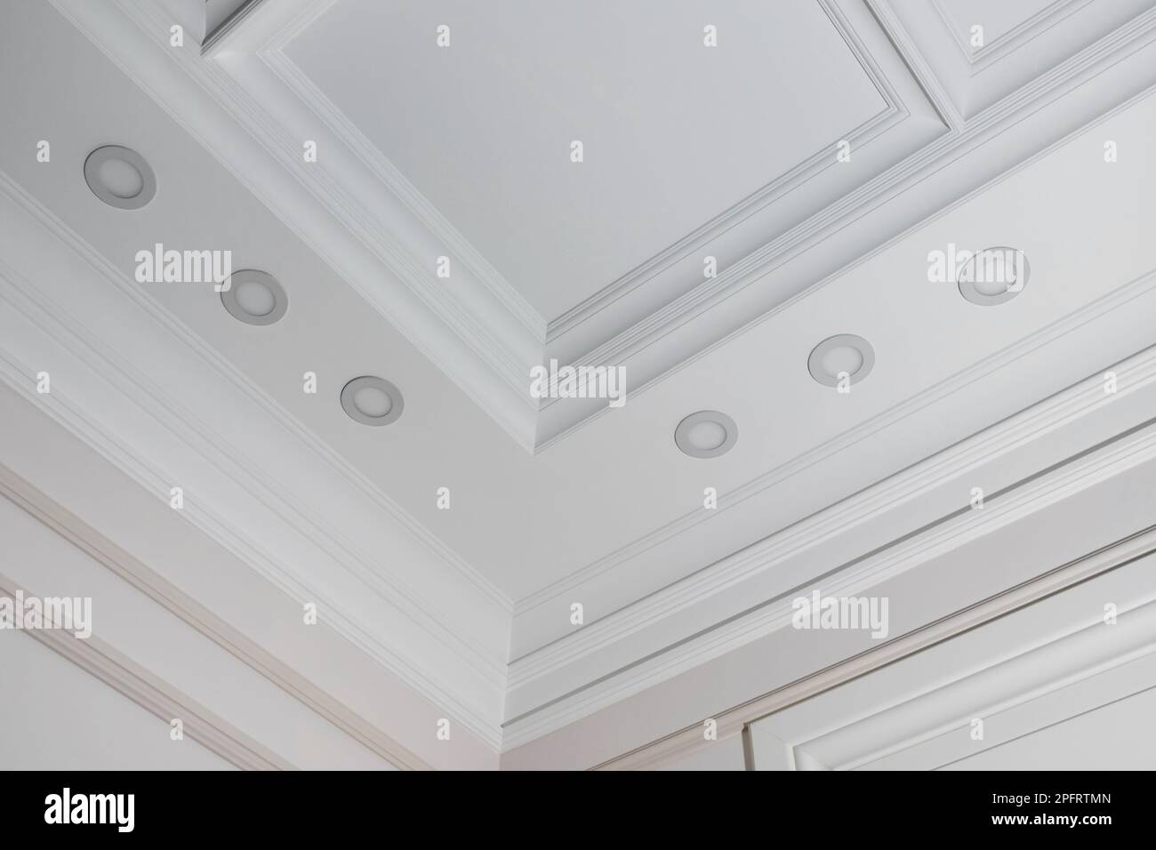 Ceiling moldings in the interior, detail of a angular ceiling skirting ...