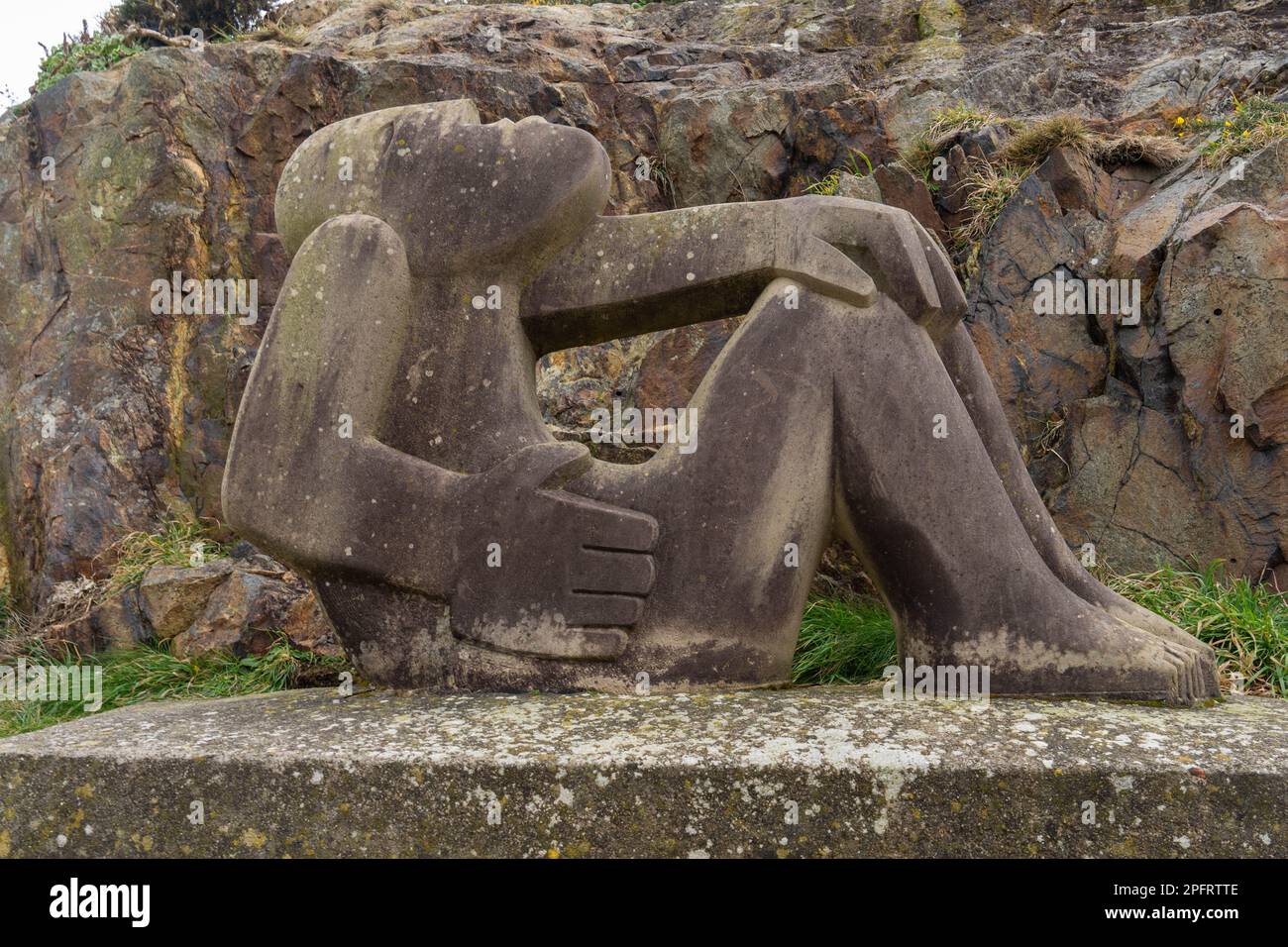 Sun lover sculpture by John Cleal at lower town harbour Fishgaurd ...