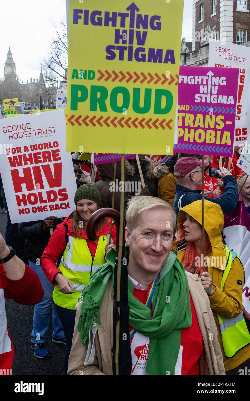 London, UK. 18th March, 2023. Representatives of over 20 HIV ...