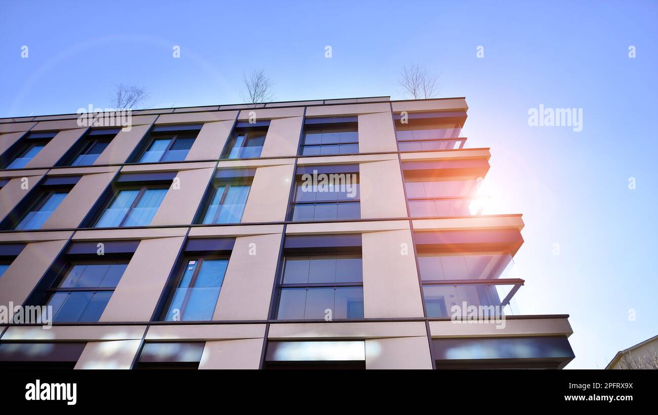 Modern constructed real estate located in downtown. Building with ...