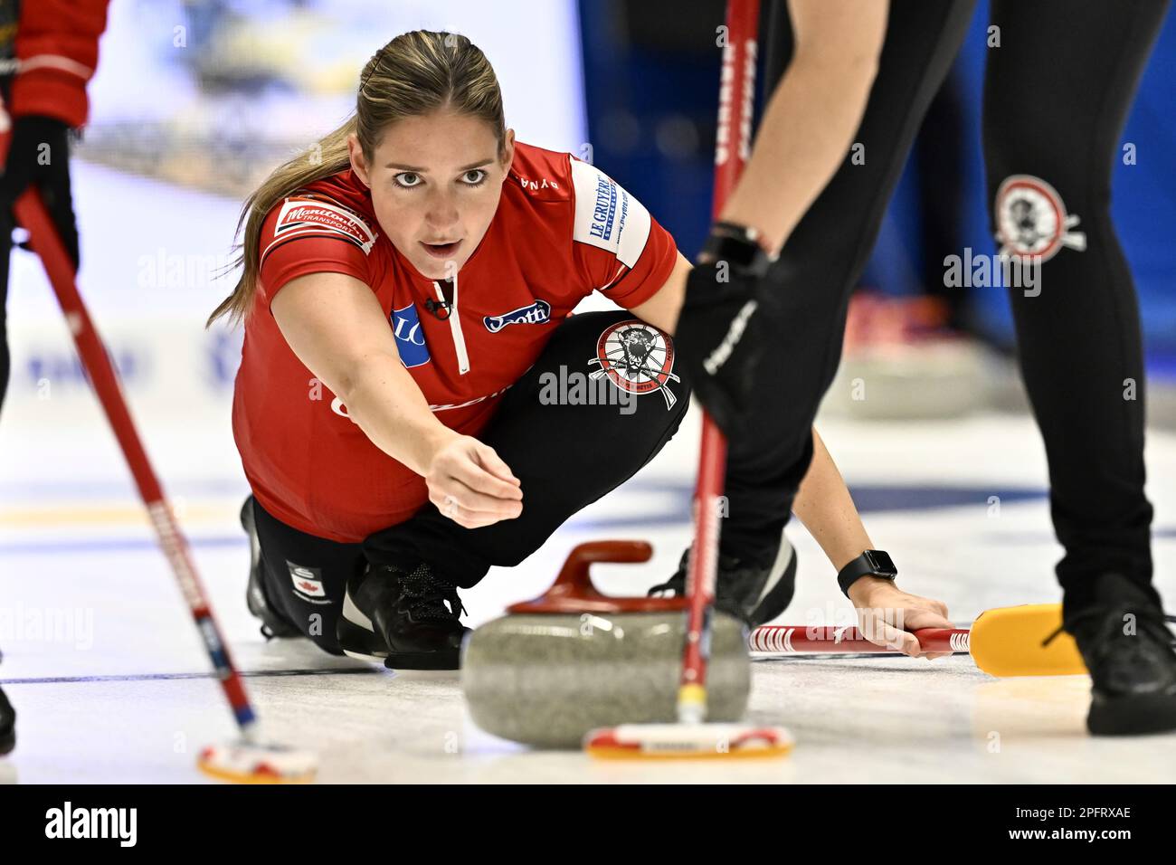 Canada's Briane Harris in action during the round robin session 1 match ...