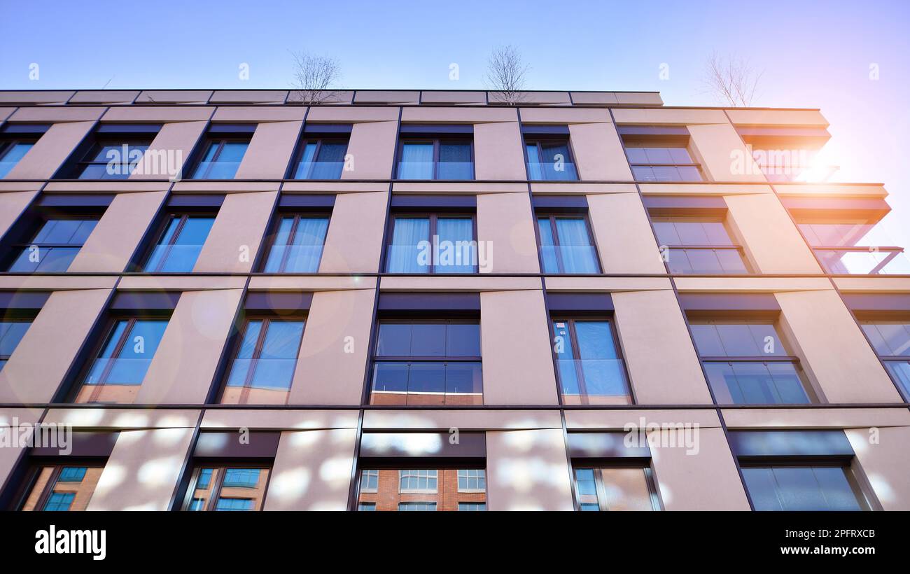 Modern constructed real estate located in downtown. Building with ...