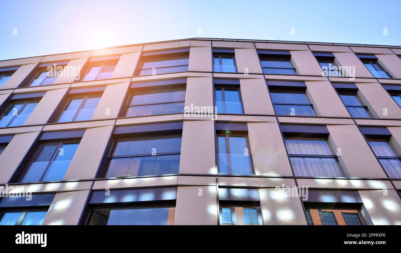 Modern constructed real estate located in downtown. Building with ...