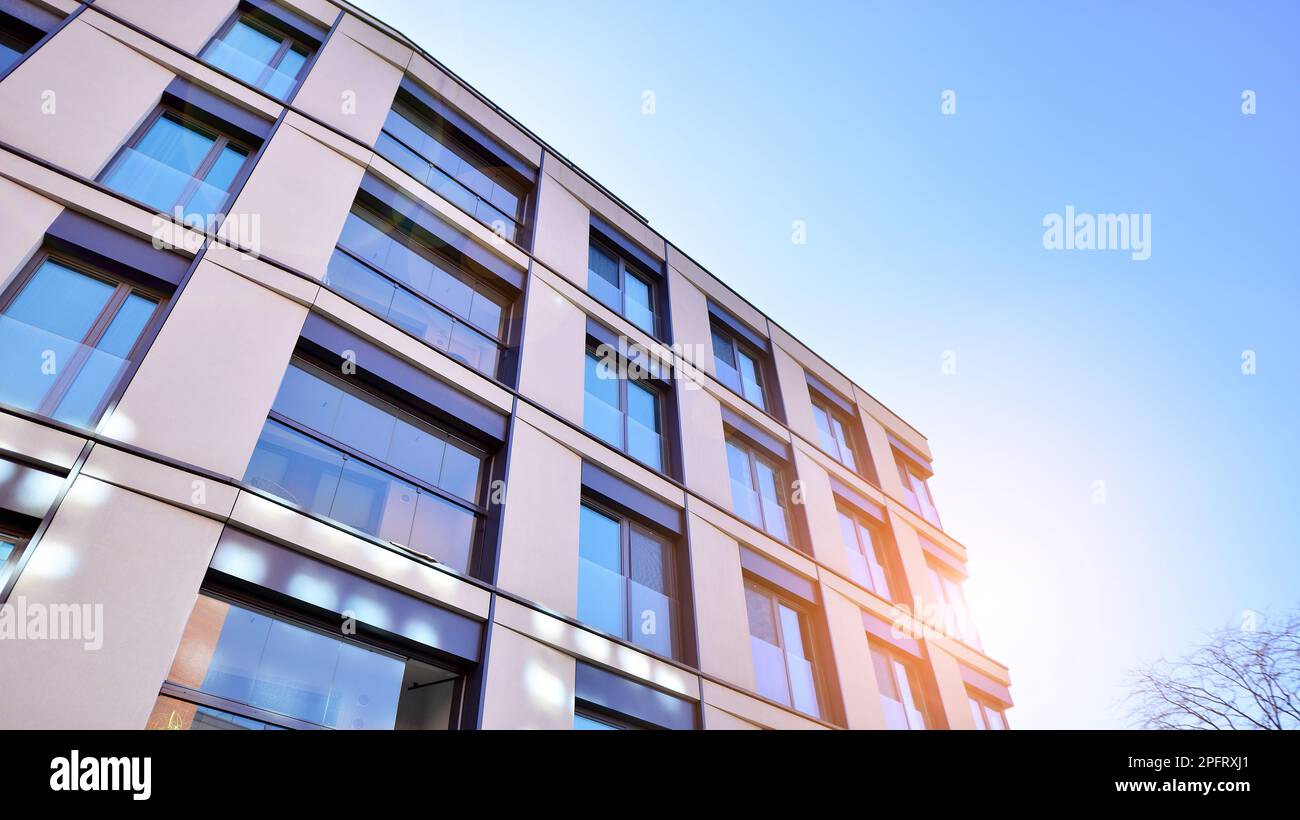 Modern constructed real estate located in downtown. Building with ...