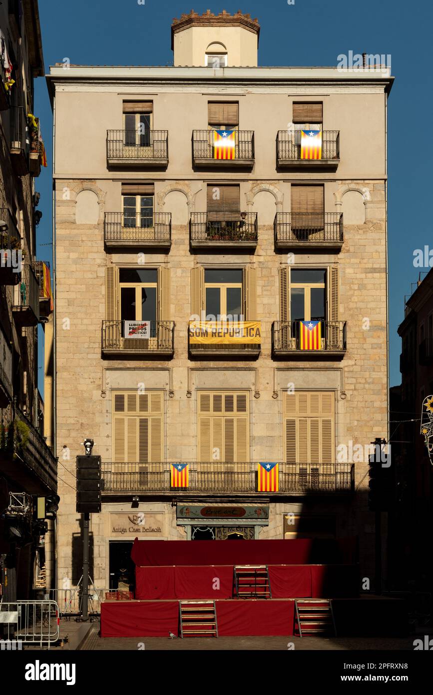 Amidst the colorful buildings and charming streets of Girona in ...