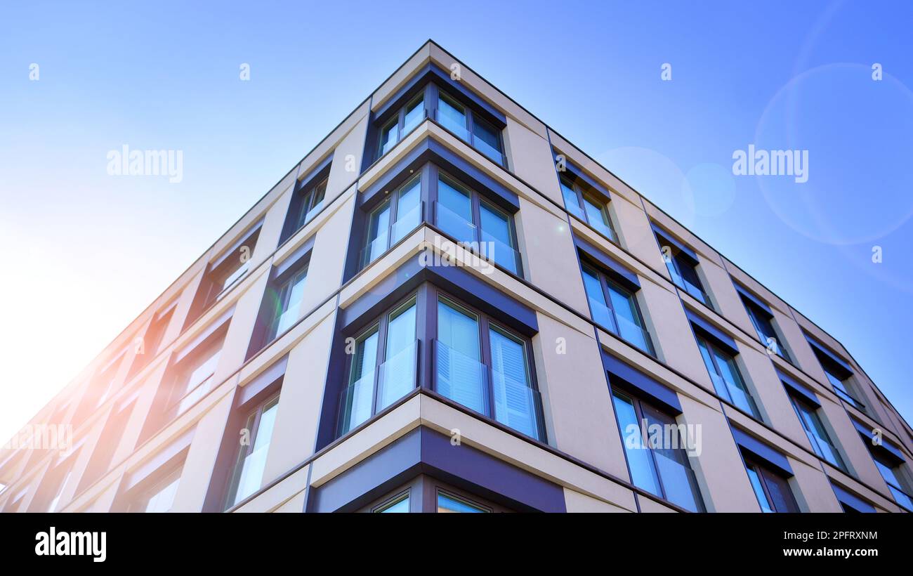 Modern constructed real estate located in downtown. Building with ...
