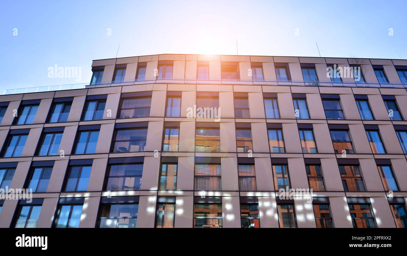Modern constructed real estate located in downtown. Building with ...