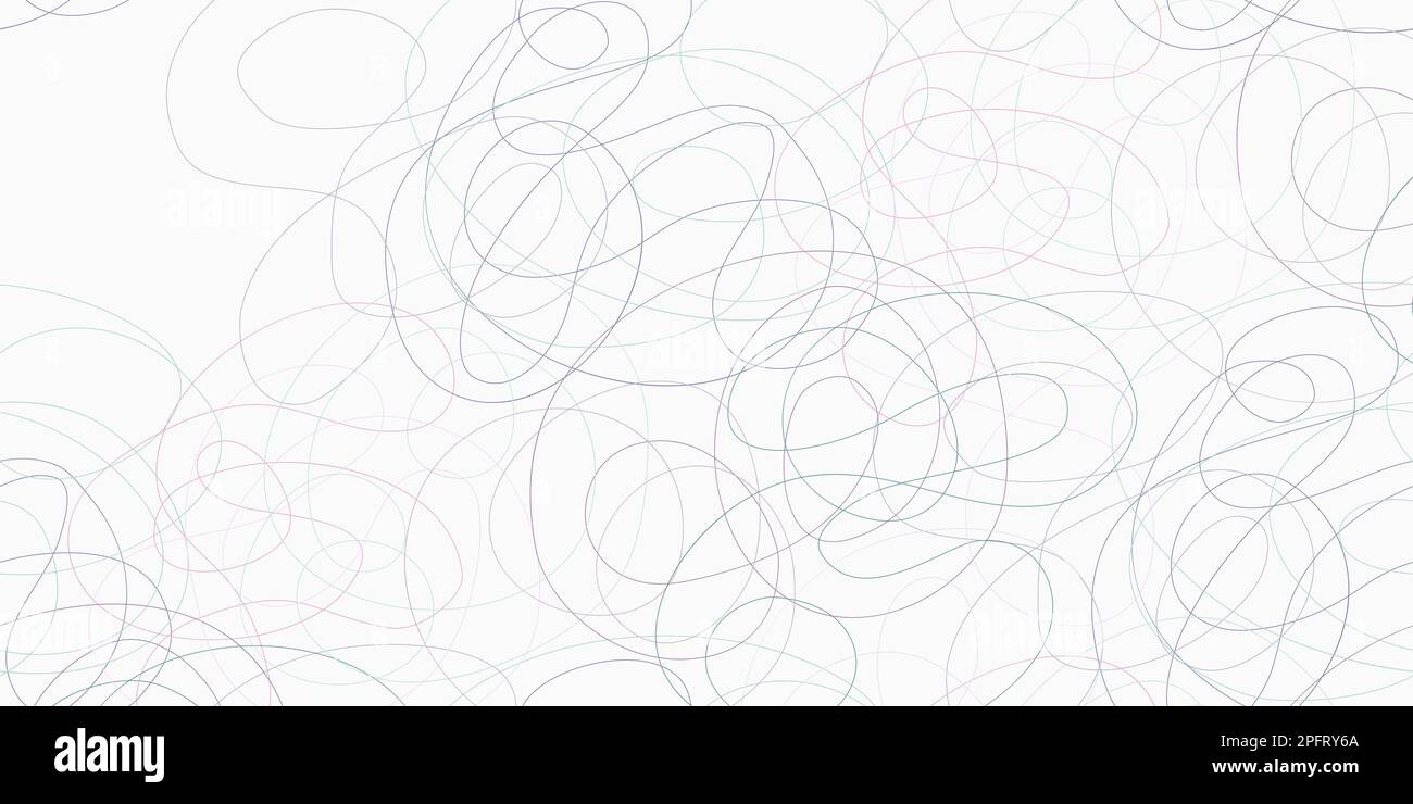 Chaotic artistic seamless pattern. Creative swirls, curved one line ...