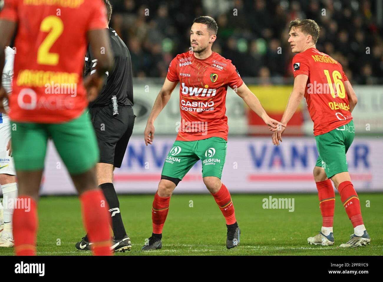 Oostende's Maxime D'Arpino and Oostende's Sieben Dewaele pictured ...