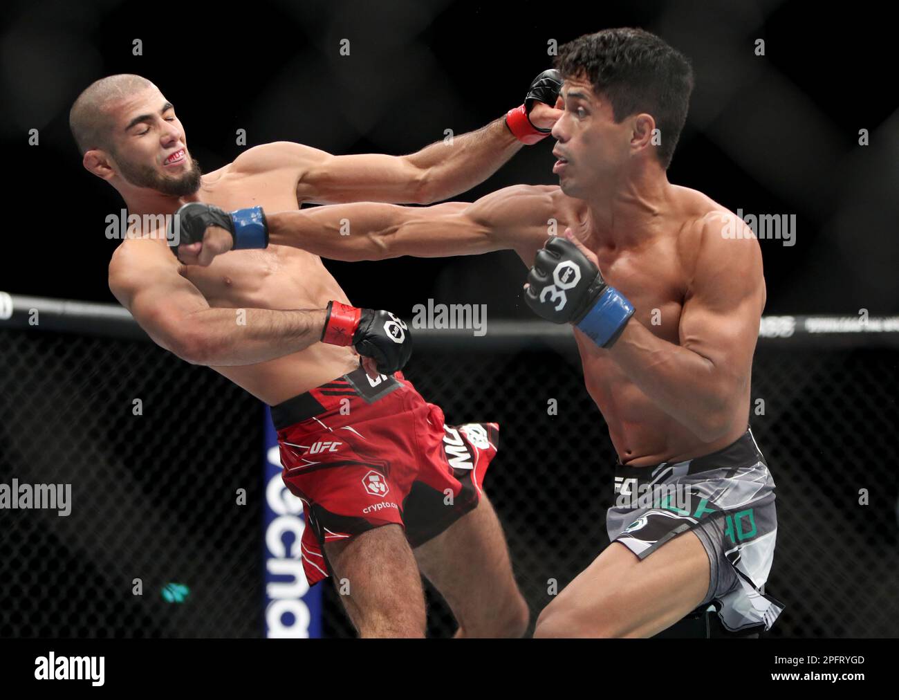 United Kingdom's Muhammad Mokaev (left) and Brazil's Jafel Filho in ...