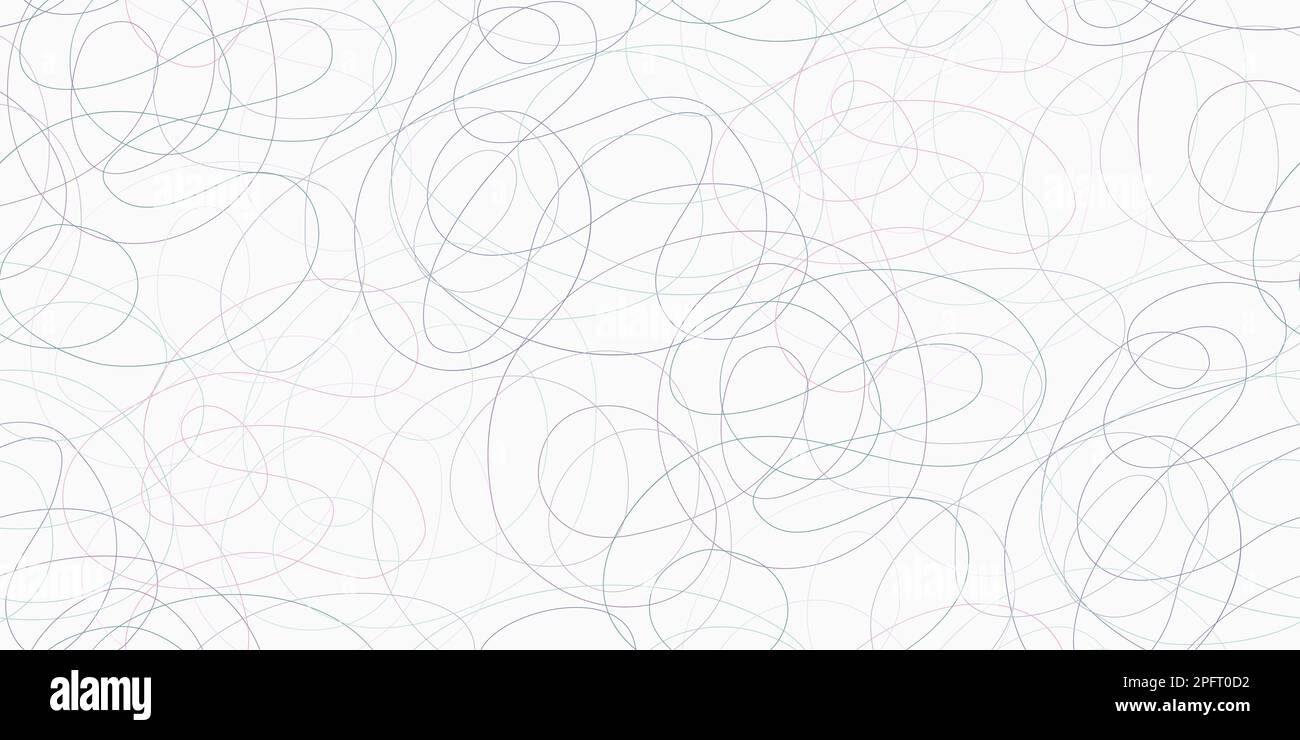 Chaotic artistic seamless pattern. Creative swirls, curved one line ...