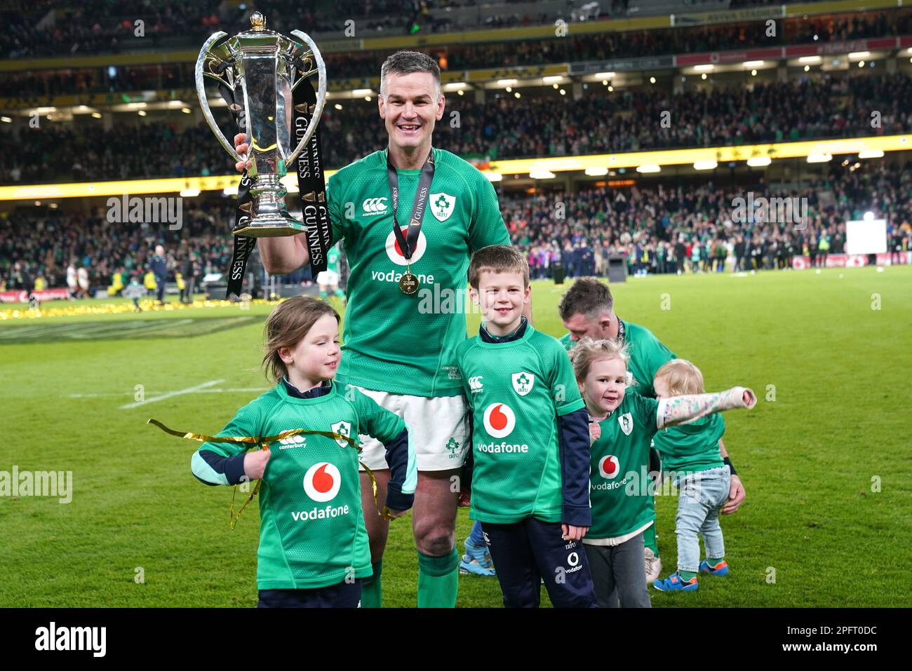 Ireland's Jonathan Sexton celebrates with family after the Guinness Six ...