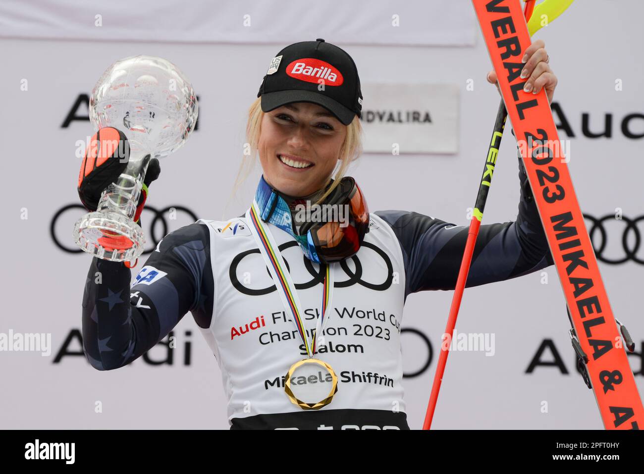 Soldeu, Andorra. 18th Mar, 2023. MIKAELA SHIFFRIN of USA with the ...