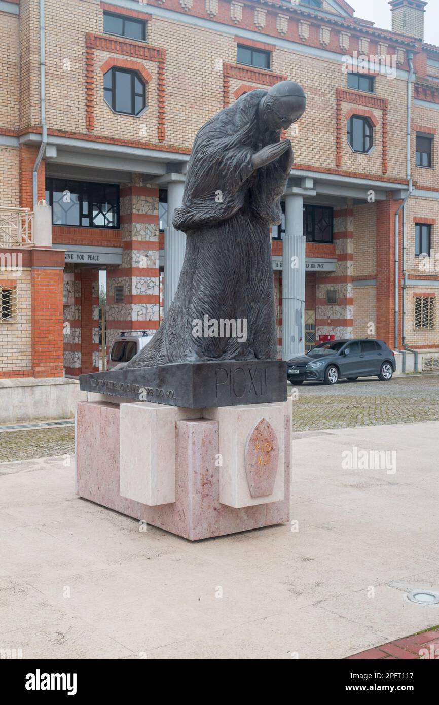 Almada, Portugal - December 4, 2022: Statue of Pope Pius XII in ...