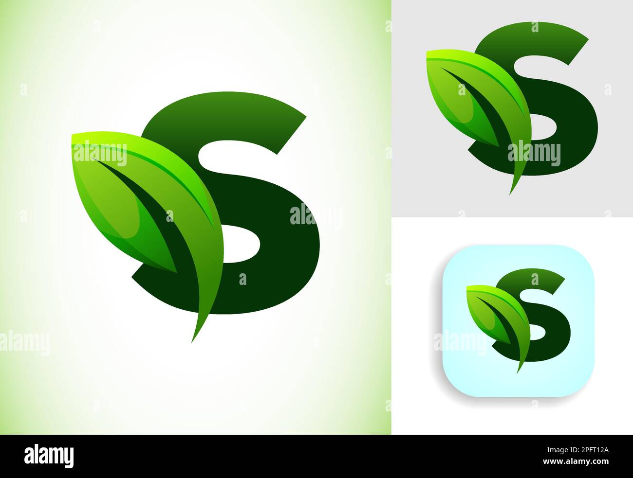 Initial alphabet with a leaf. Eco-friendly logo concept. Graphic ...