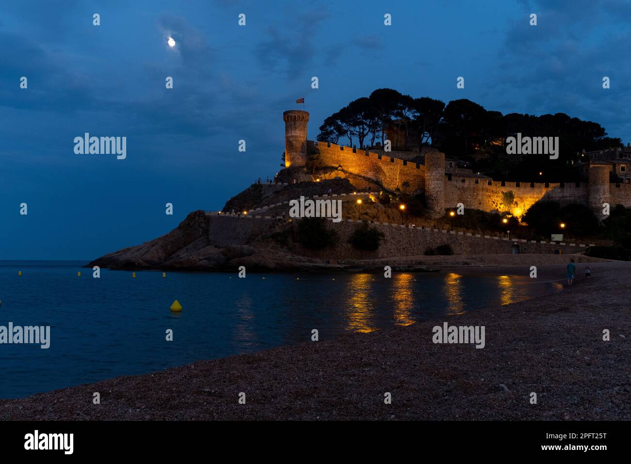 The medieval castle in Tossa de Mar, Spain, offers a breathtaking view ...