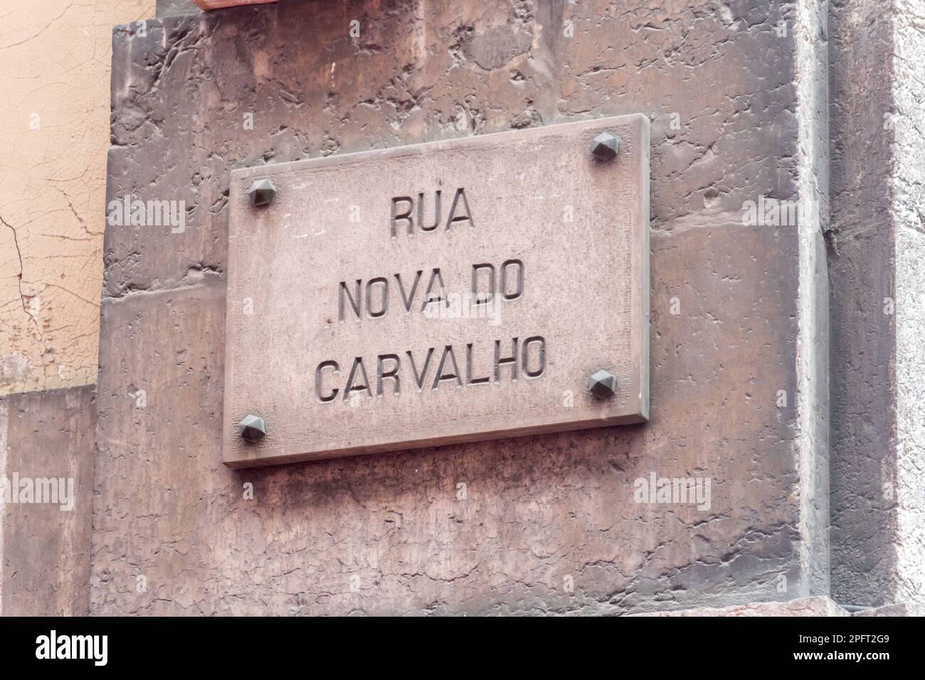 Lisbon, Portugal - December 4, 2022: Sign of Rua Nova do Carvalho ...