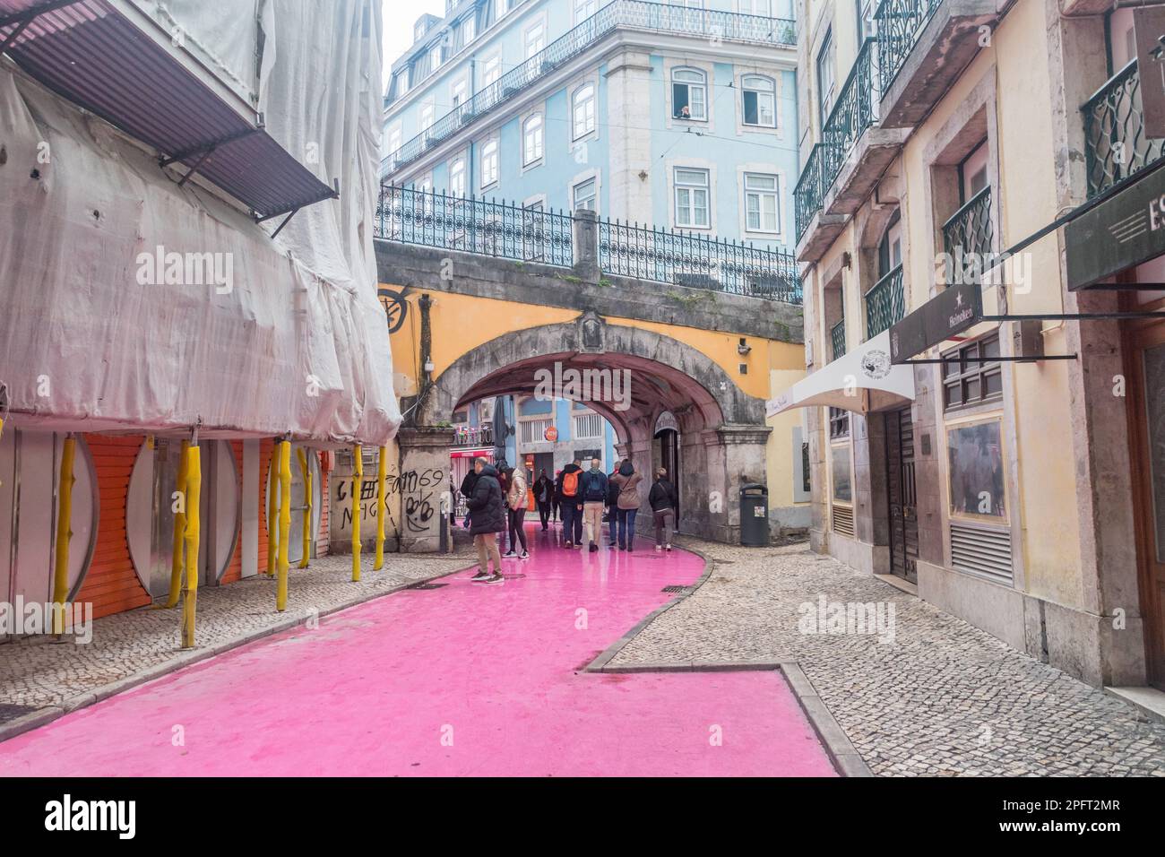 Lisbon, Portugal - December 4, 2022: Pink Street (aka Rua Nova do ...