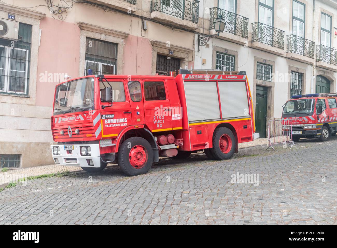 Lisbon, Portugal - December 4, 2022: Car of fire brigade in Lisbon ...